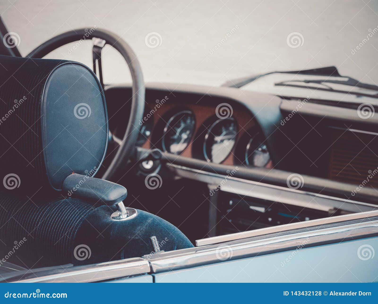 Close Up Image of an Oldtimer Car Cockpit Stock Photo - Image of cars ...