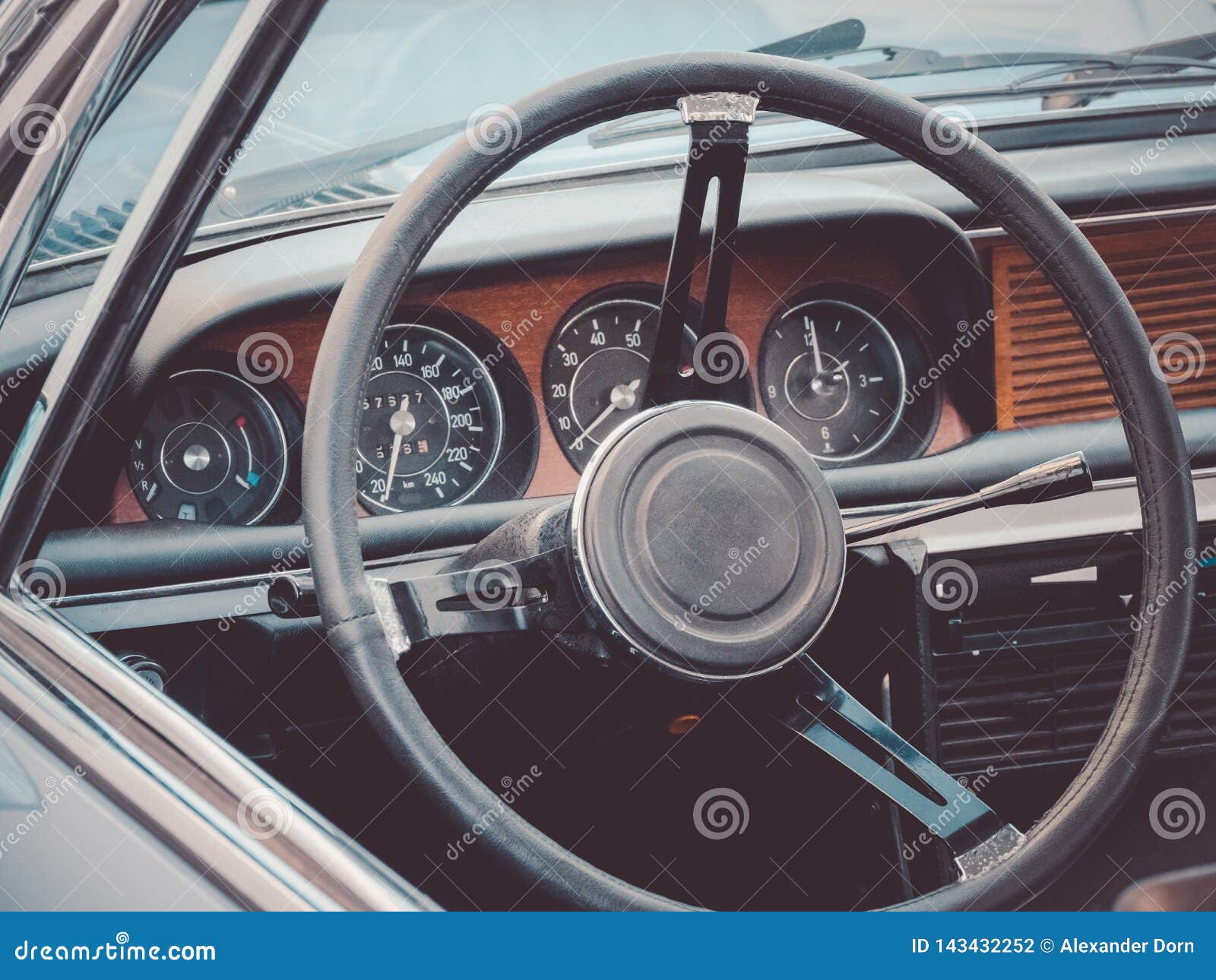 Close Up Image of an Oldtimer Car Cockpit Stock Photo - Image of detail ...