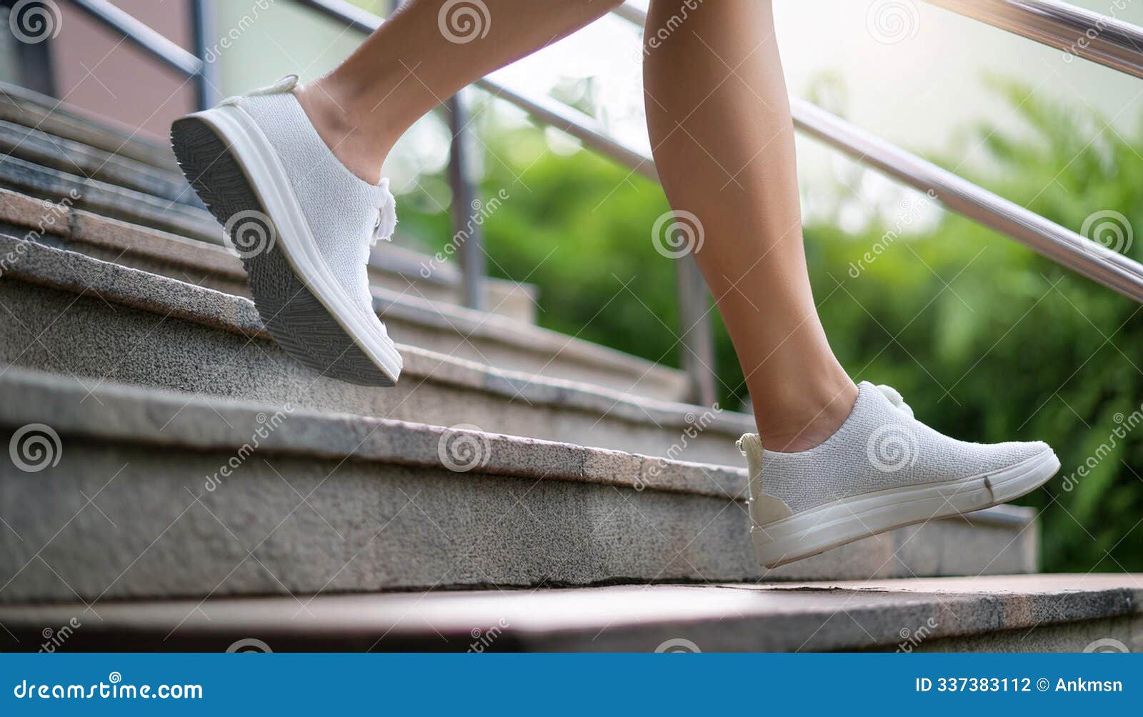 Person Taking a Step on a Staircase, Symbolizing Progress, Movement ...
