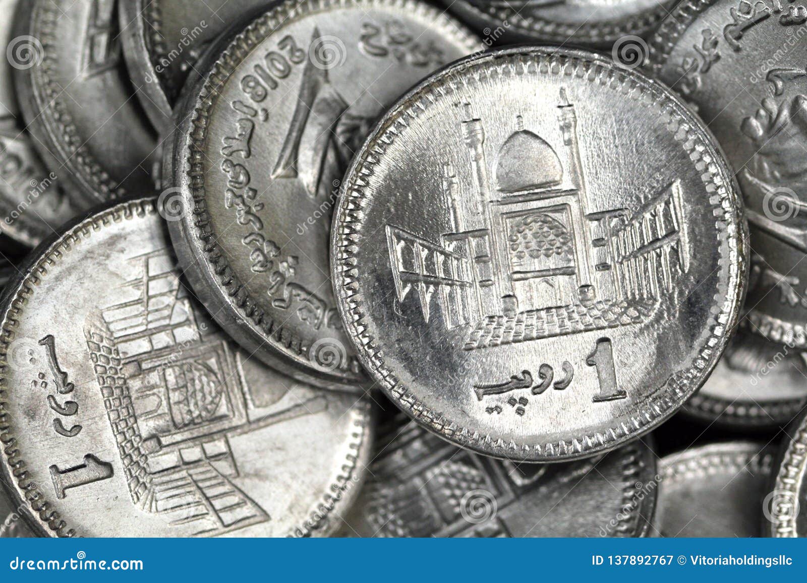 A Pile of Pakistani One Rupee Coins in Macro Stock Image - Image of ...