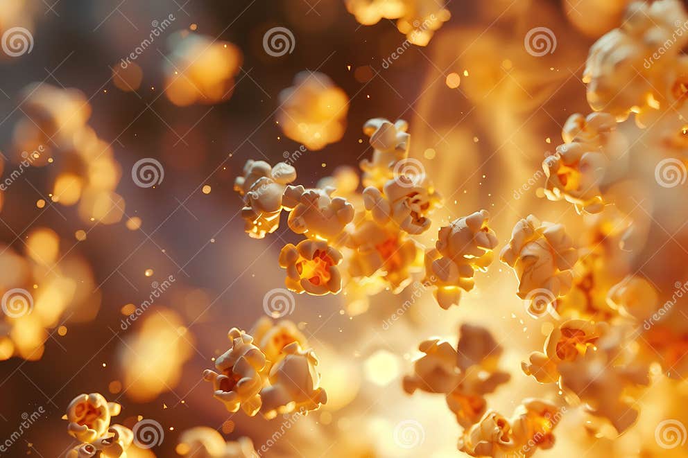 Popcorn in Flight stock illustration. Illustration of burst - 326033375
