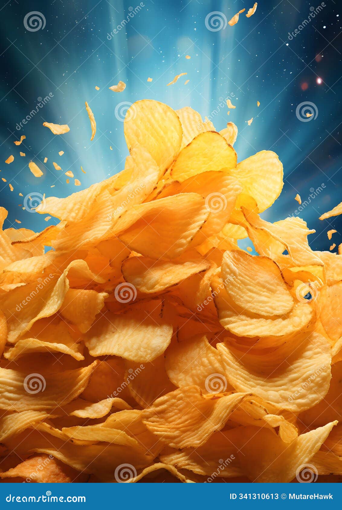 Potato Chips Explosion stock illustration. Illustration of crunch ...