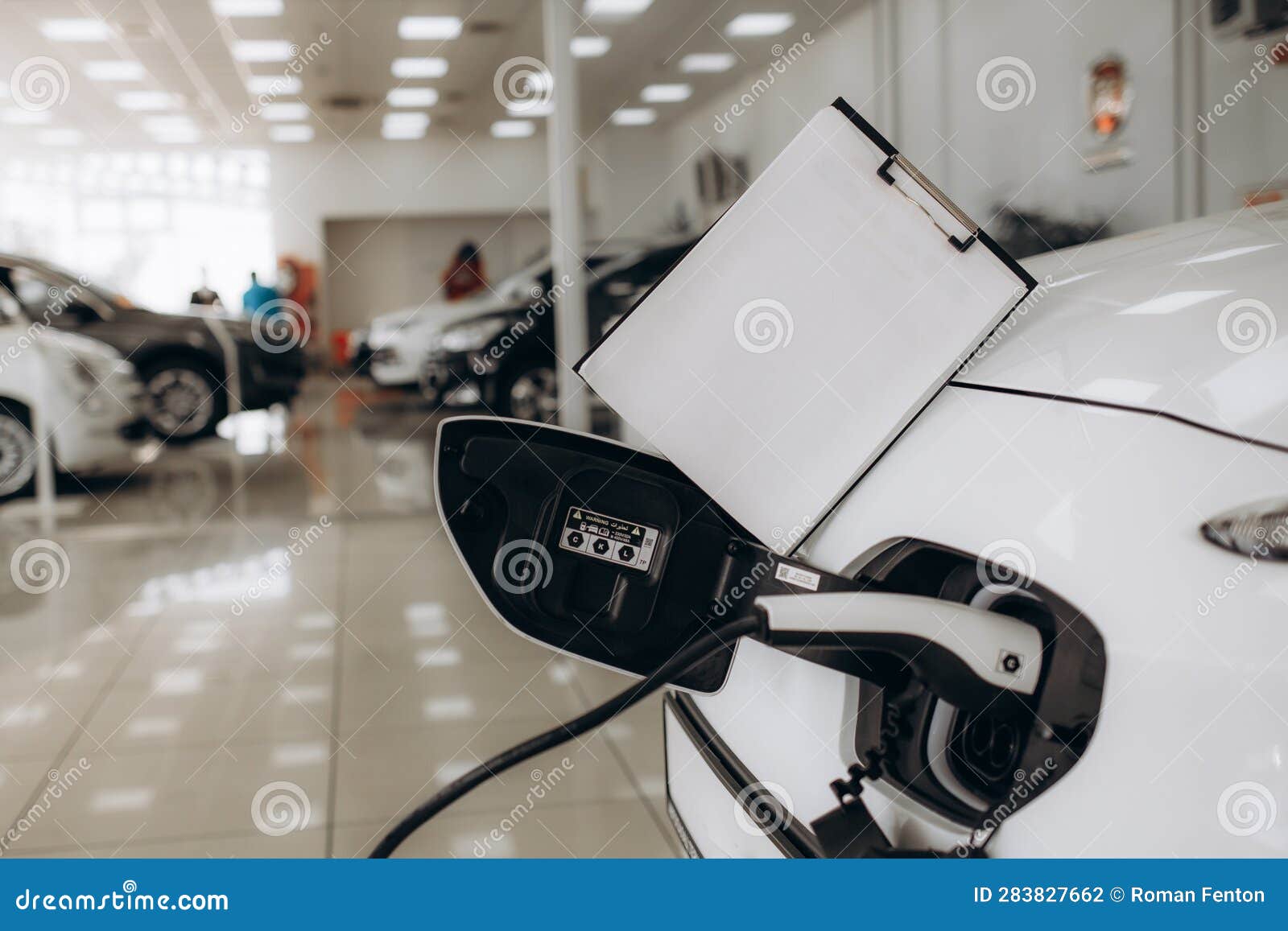 Close Up Image of the Power Socket of an Electric Car, Charging. Stock ...