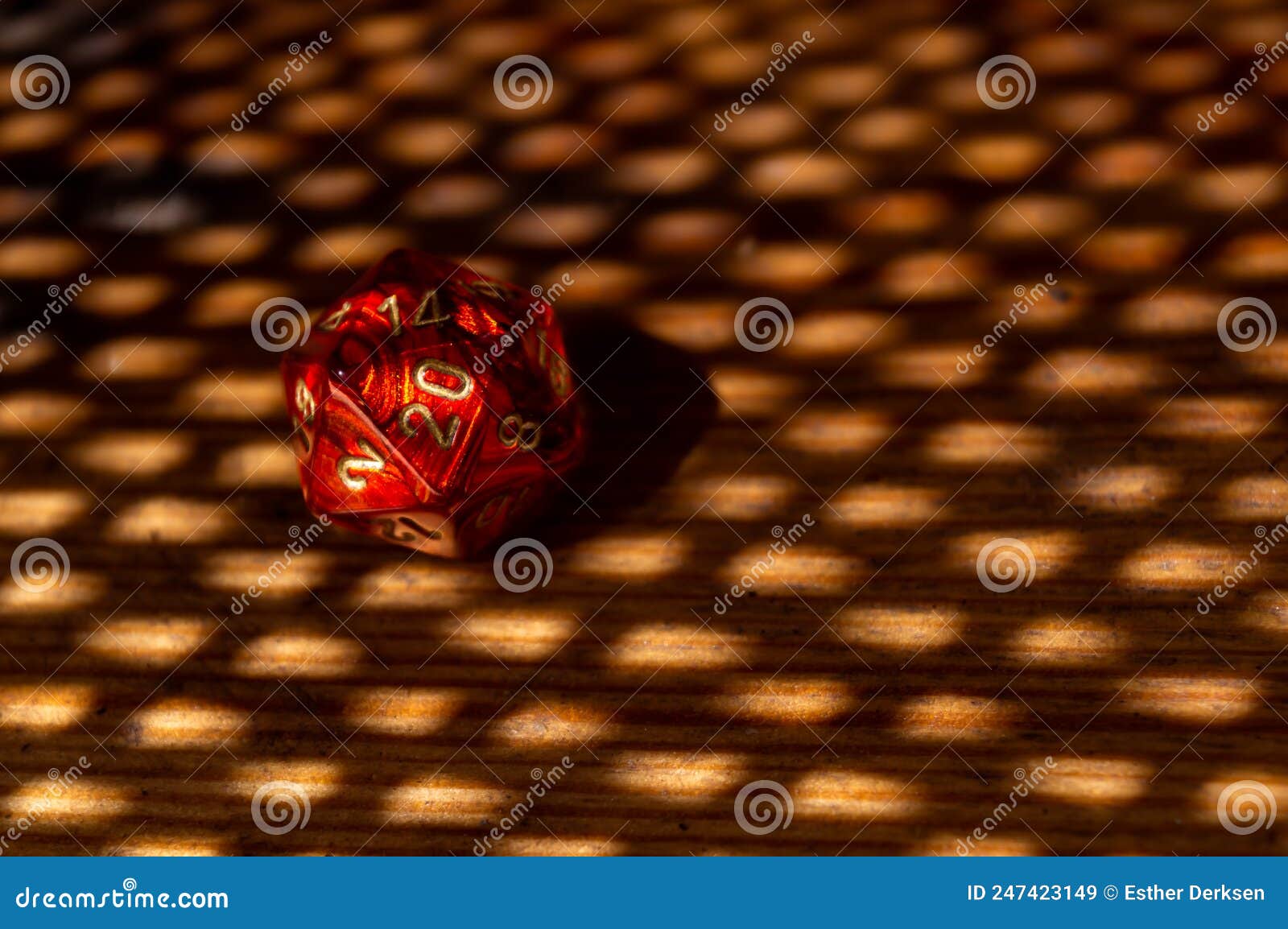 Close-up Image of a Red D20 Stock Image - Image of plastic, gamer ...
