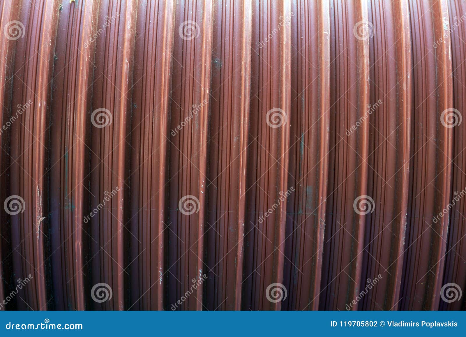 Close-up Image of a Red Metallic Profile Pattern. Metal Ribbed Surface ...