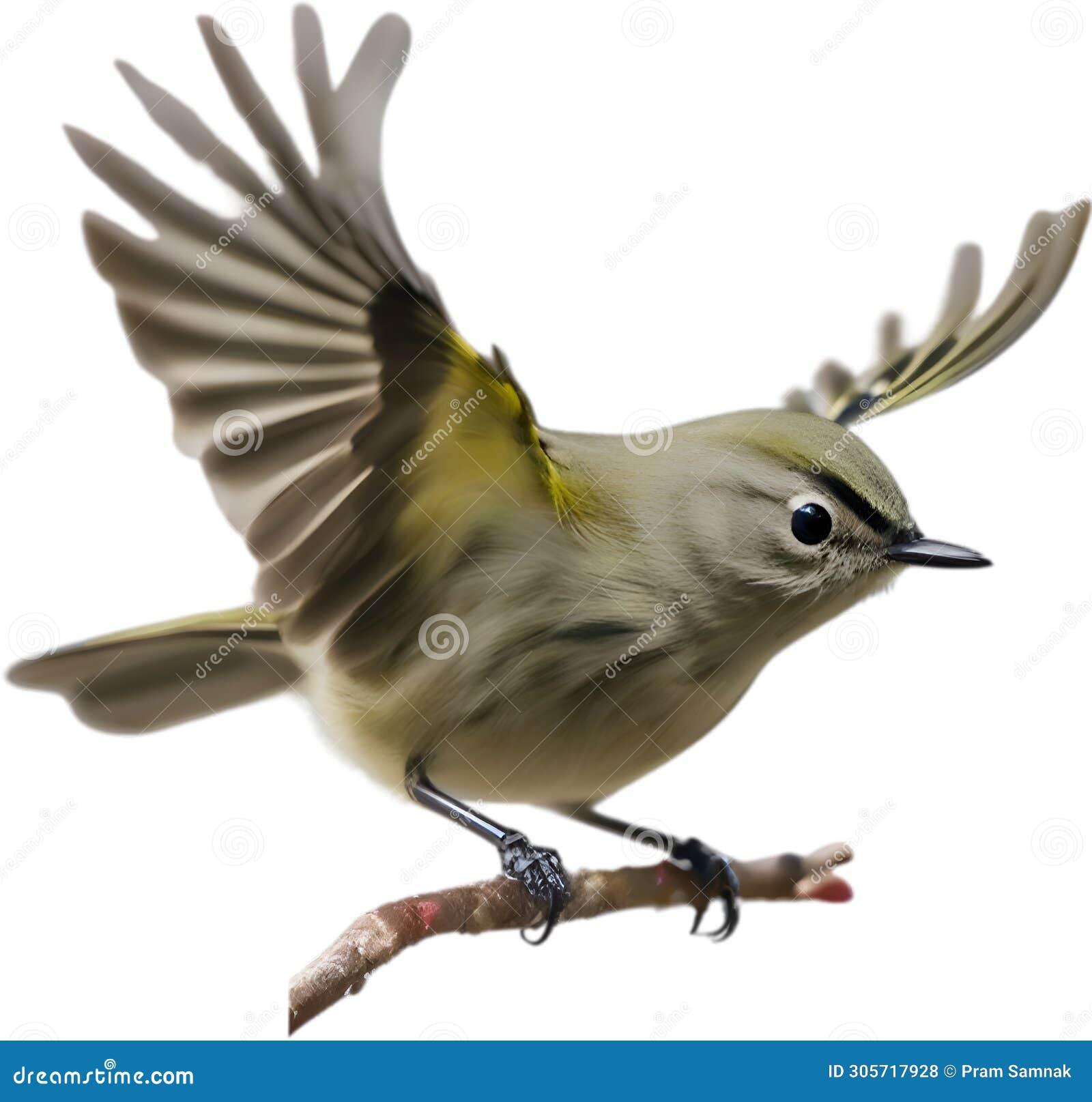 Ruby-crowned Kinglet Bird. Bird Clipart. AI-generated. Stock ...
