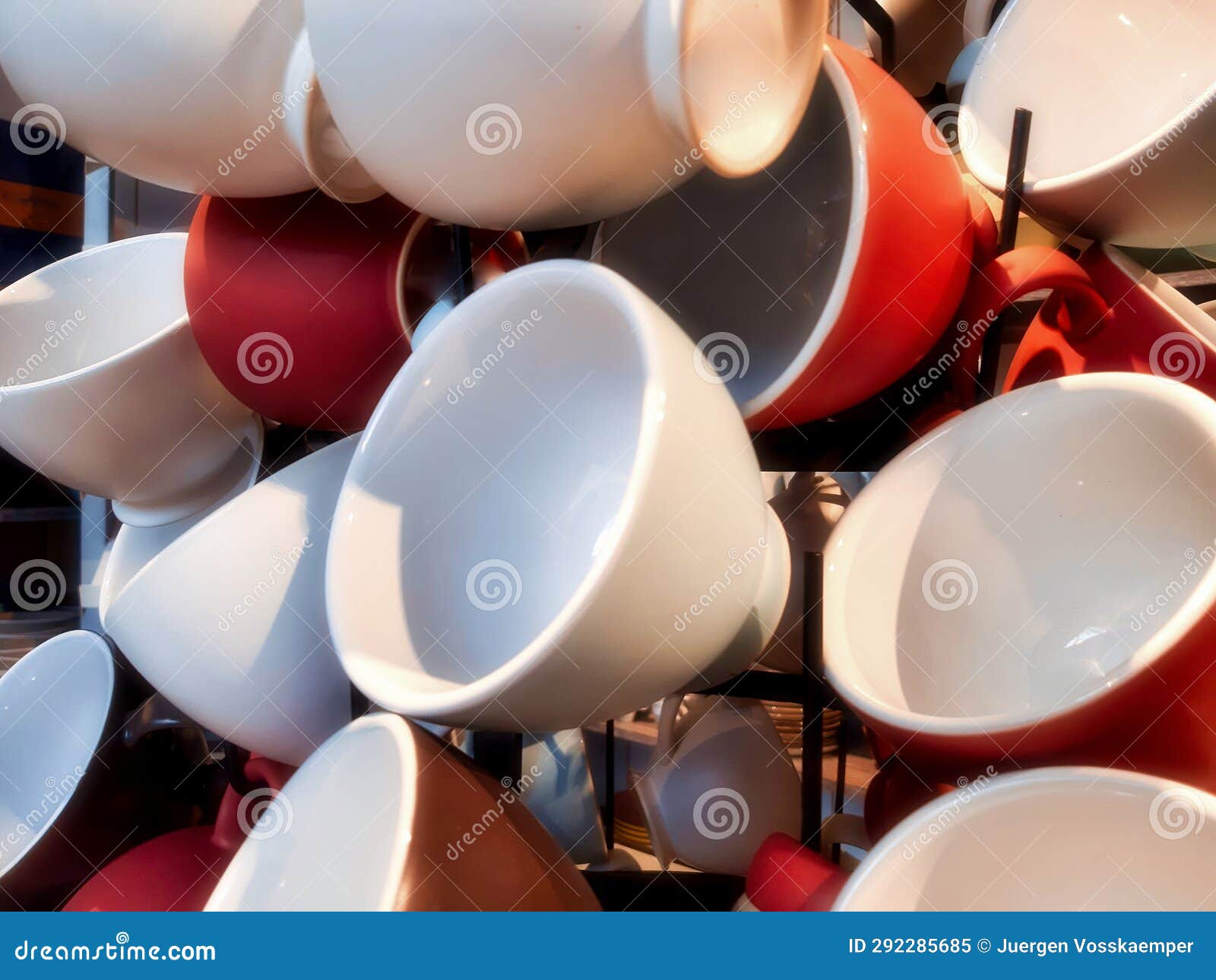 Close Up Image of a Set of Different Colored Cups Stock Image - Image ...