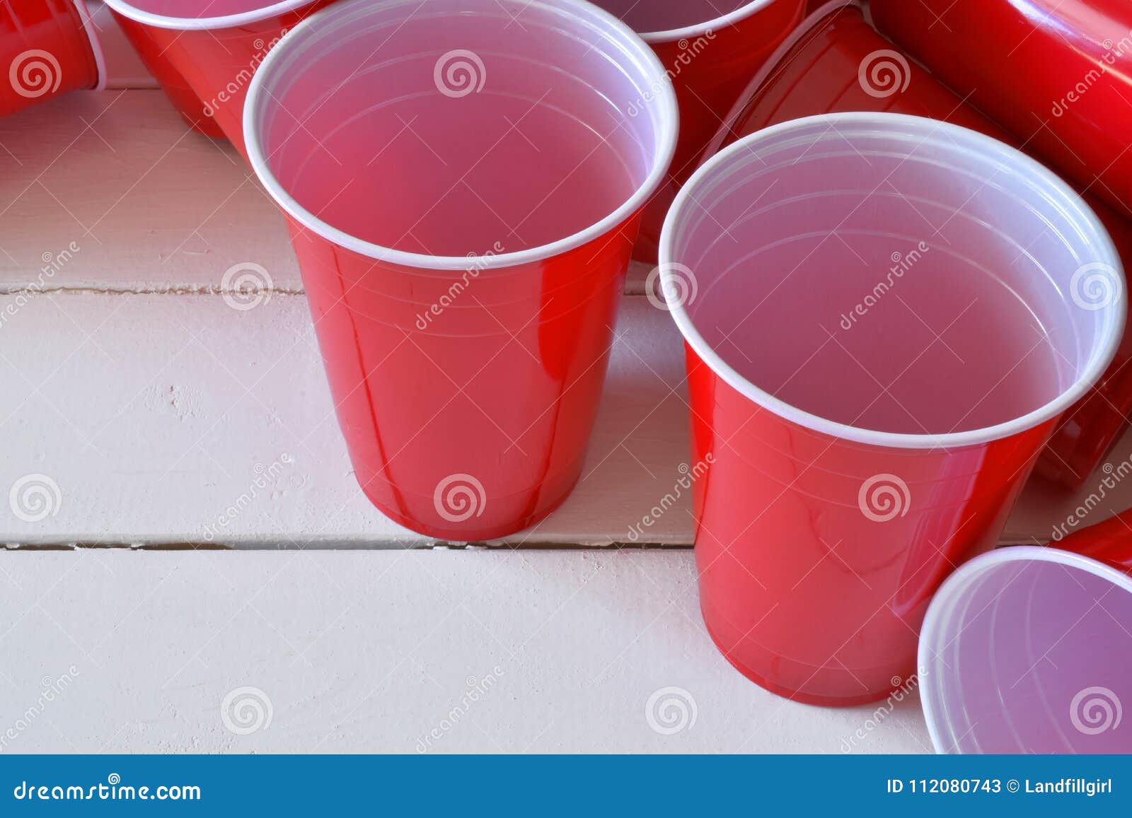Red Plastic Drinking Cups stock image. Image of food - 112080743