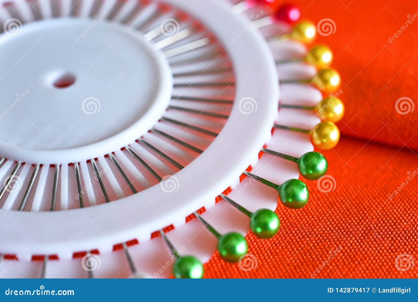 Sewing Pins Close Up stock image. Image of fabric, background - 142879417