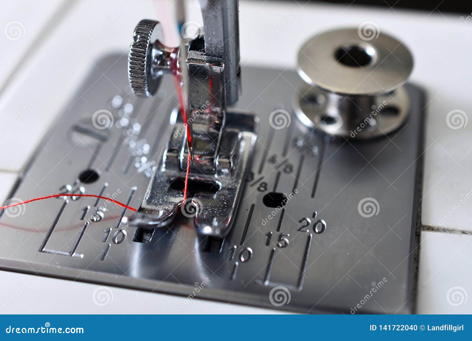 Sewing Machine Needle and Thread Stock Photo - Image of machine ...