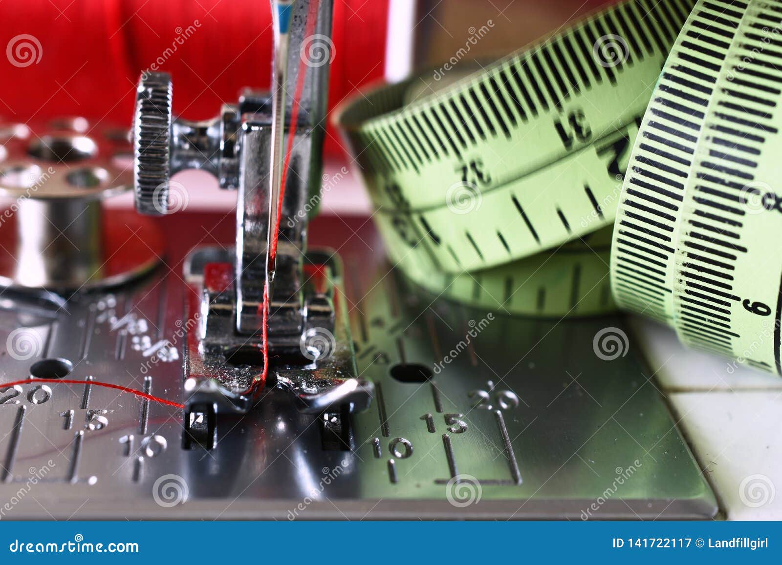 Sewing Machine Needle and Thread Stock Image - Image of bobbin, close ...