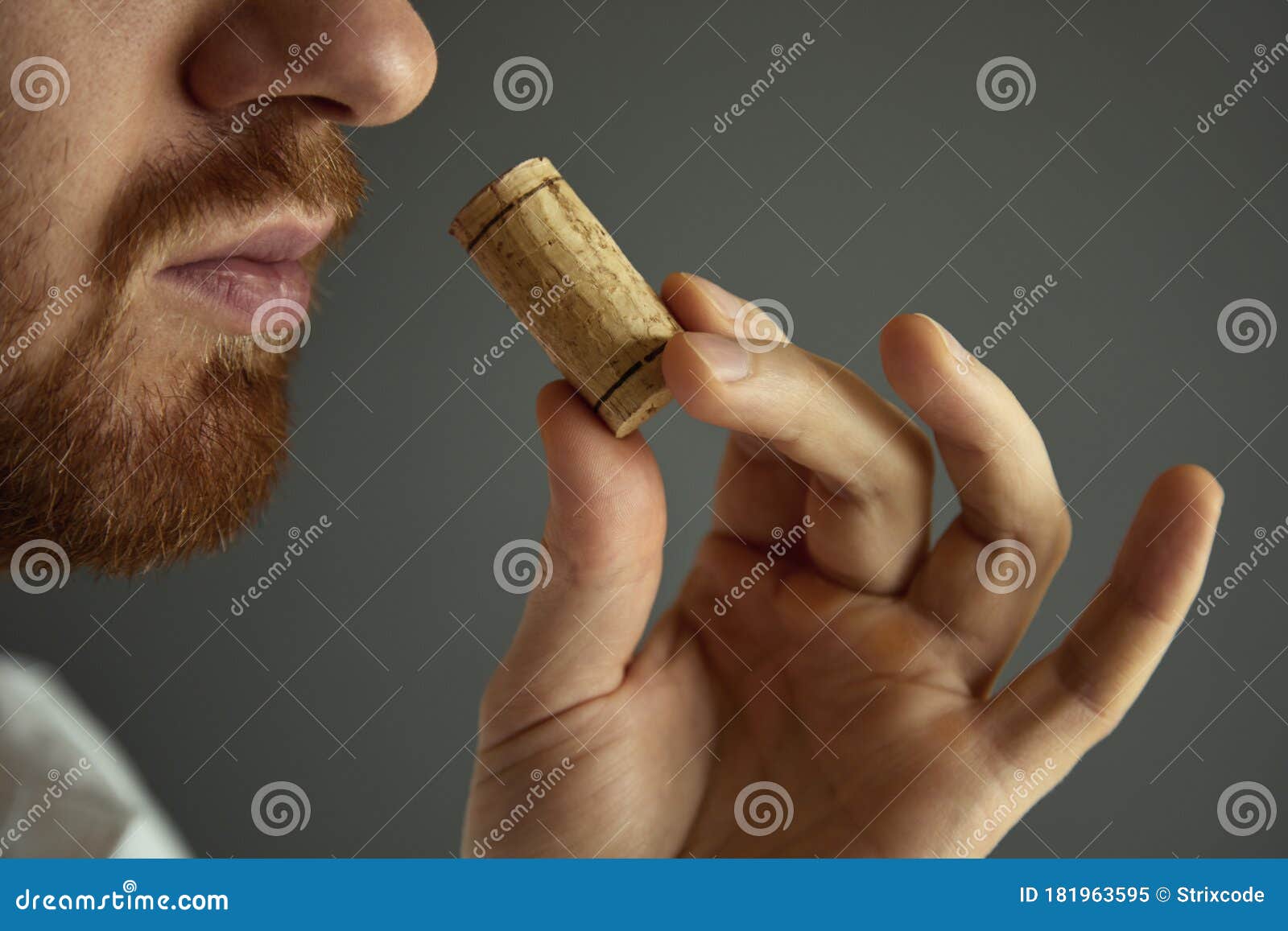 Close Up Image of Sommelier Examining Smell of Wine Cork Stock Image ...
