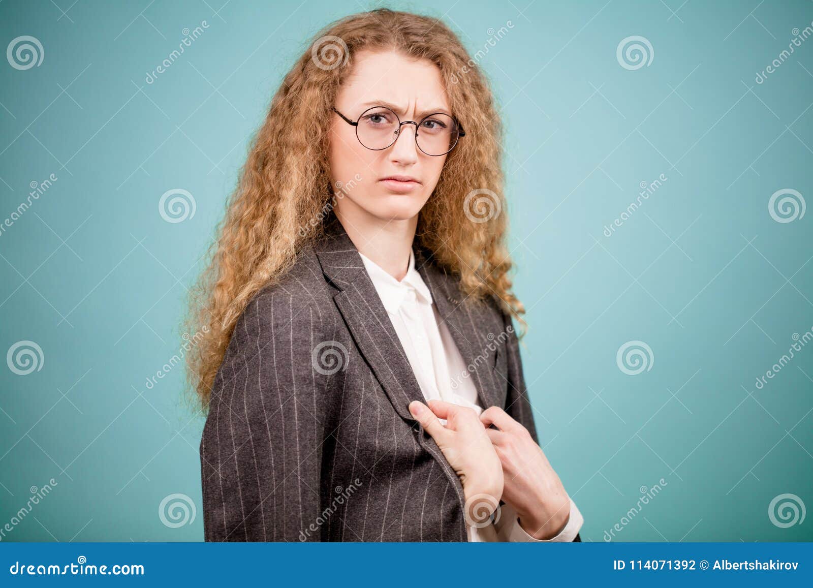 Close Up Image Of Strict Female Boss Looking Angrily At Her Partners