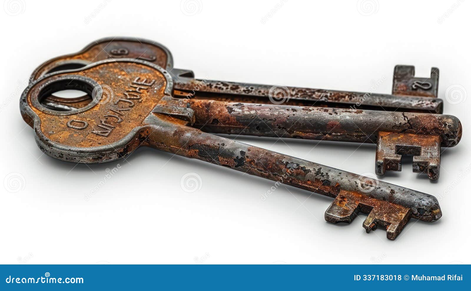 Rusty Old Keys Black And White Vector Illustration Isolated. Lock Key ...