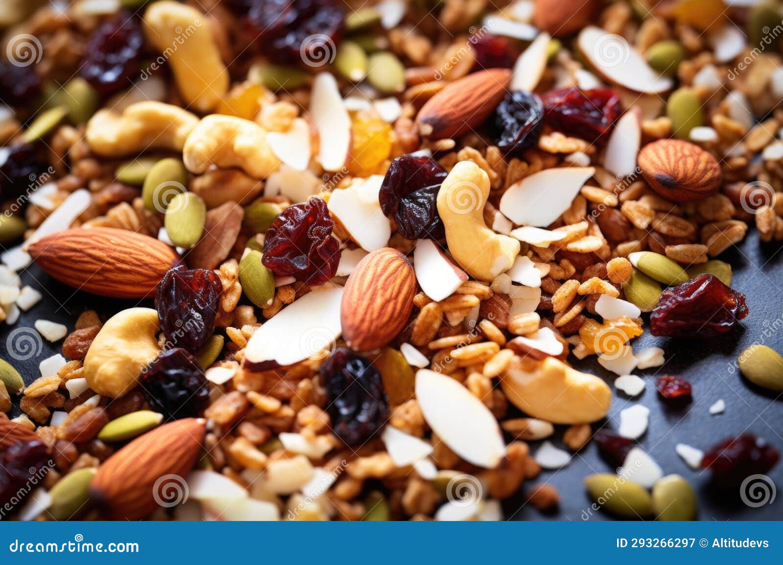 A Close-up Image of a Trail Mix with Assorted Grains Stock Image ...