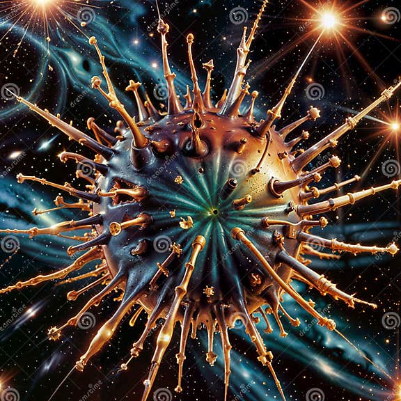 A Close-up Image of a Virus Variant, Showing the Complex Structure of ...