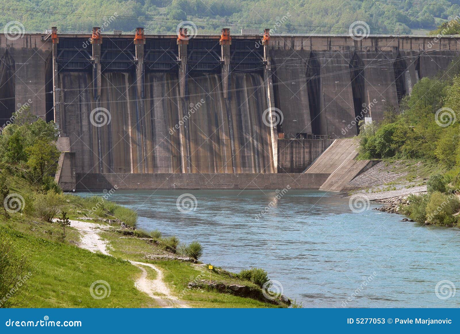 Close Up Image of a Water Barrier Dam Stock Image - Image of industry ...
