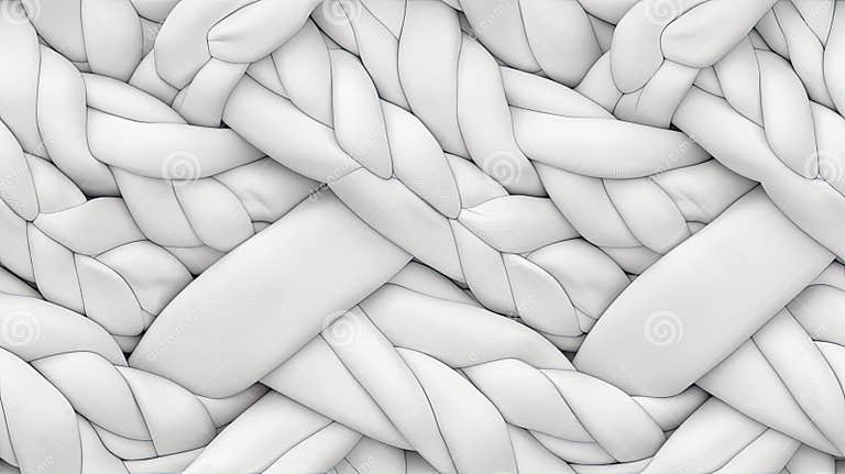 A Close-up Image of a White Braided Fabric Texture with a Soft and ...