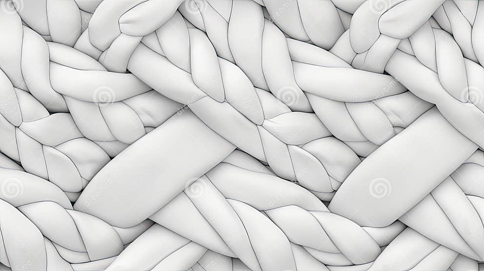 A Close-up Image of a White Braided Fabric Texture with a Soft and ...