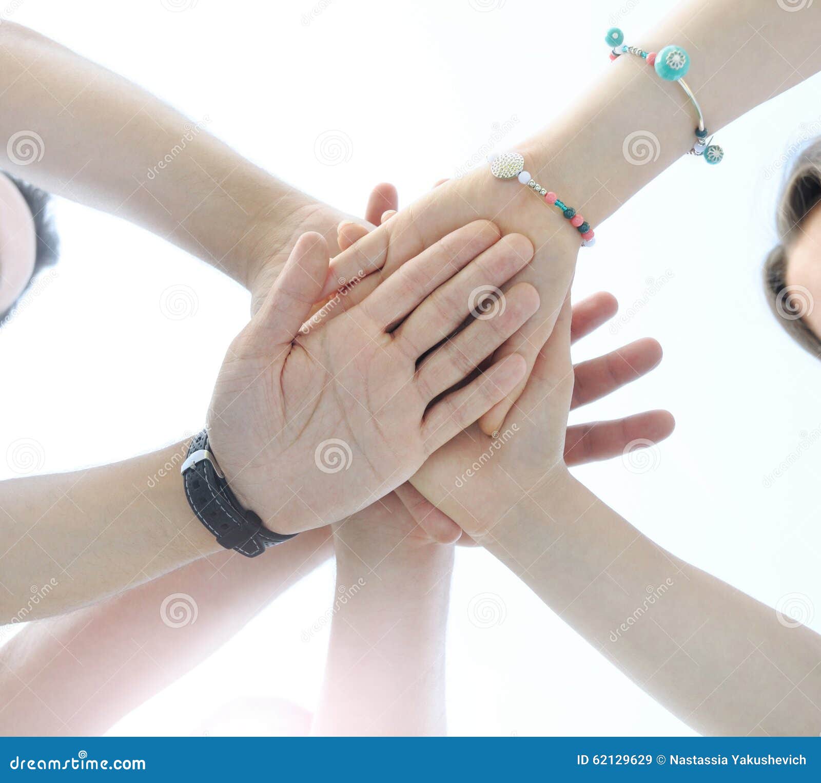 Close Up Image of Young Students Making a Stack of Hands Stock Image ...