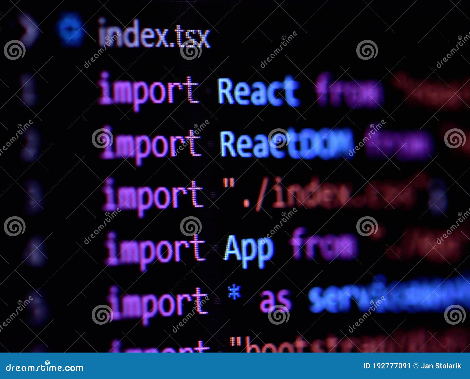 Javascript React Code Software Source Code Programming Code On Computer Screentechnology