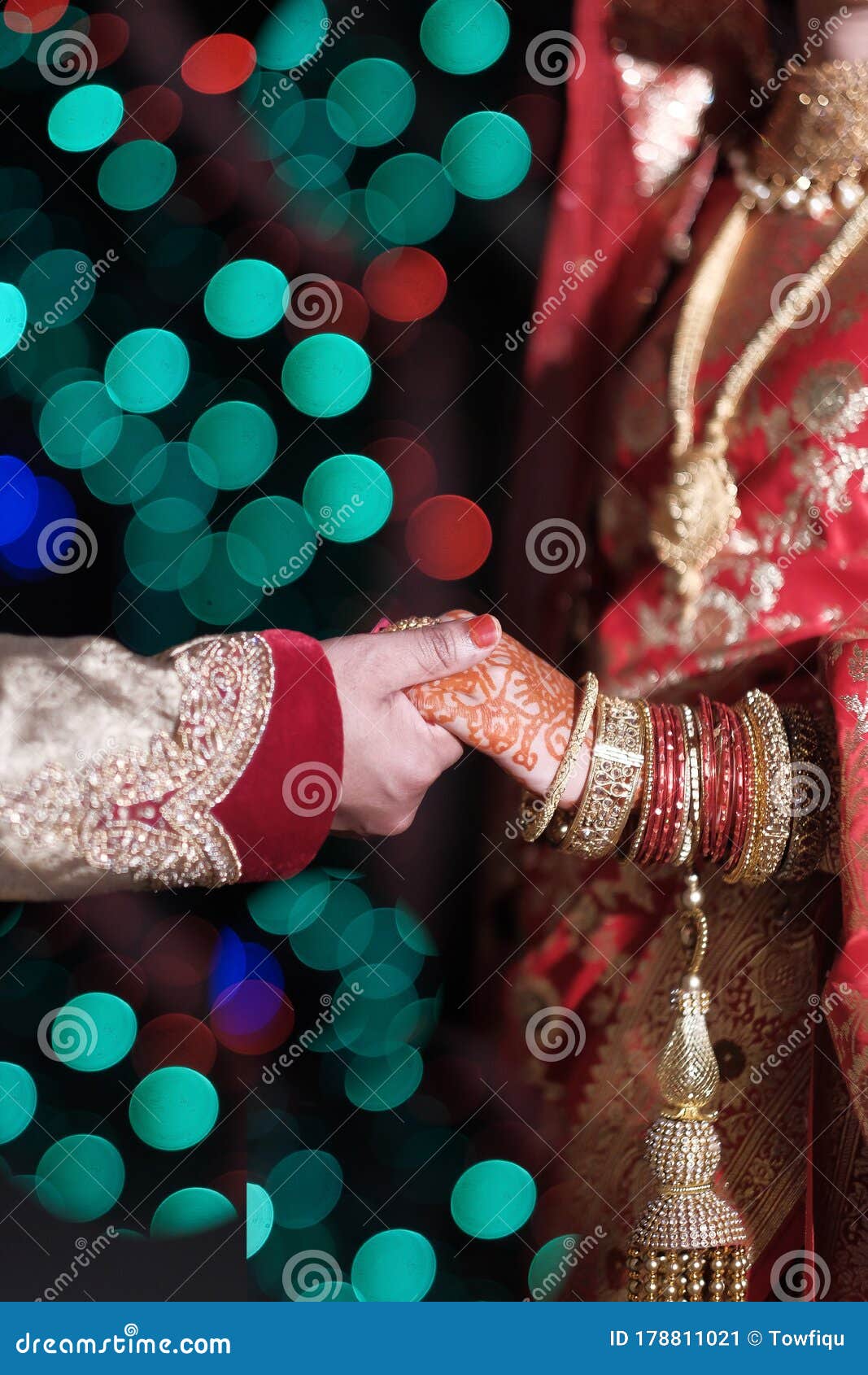 Close Up of Indian Bride and Groom Holding Hand Stock Image - Image of ...