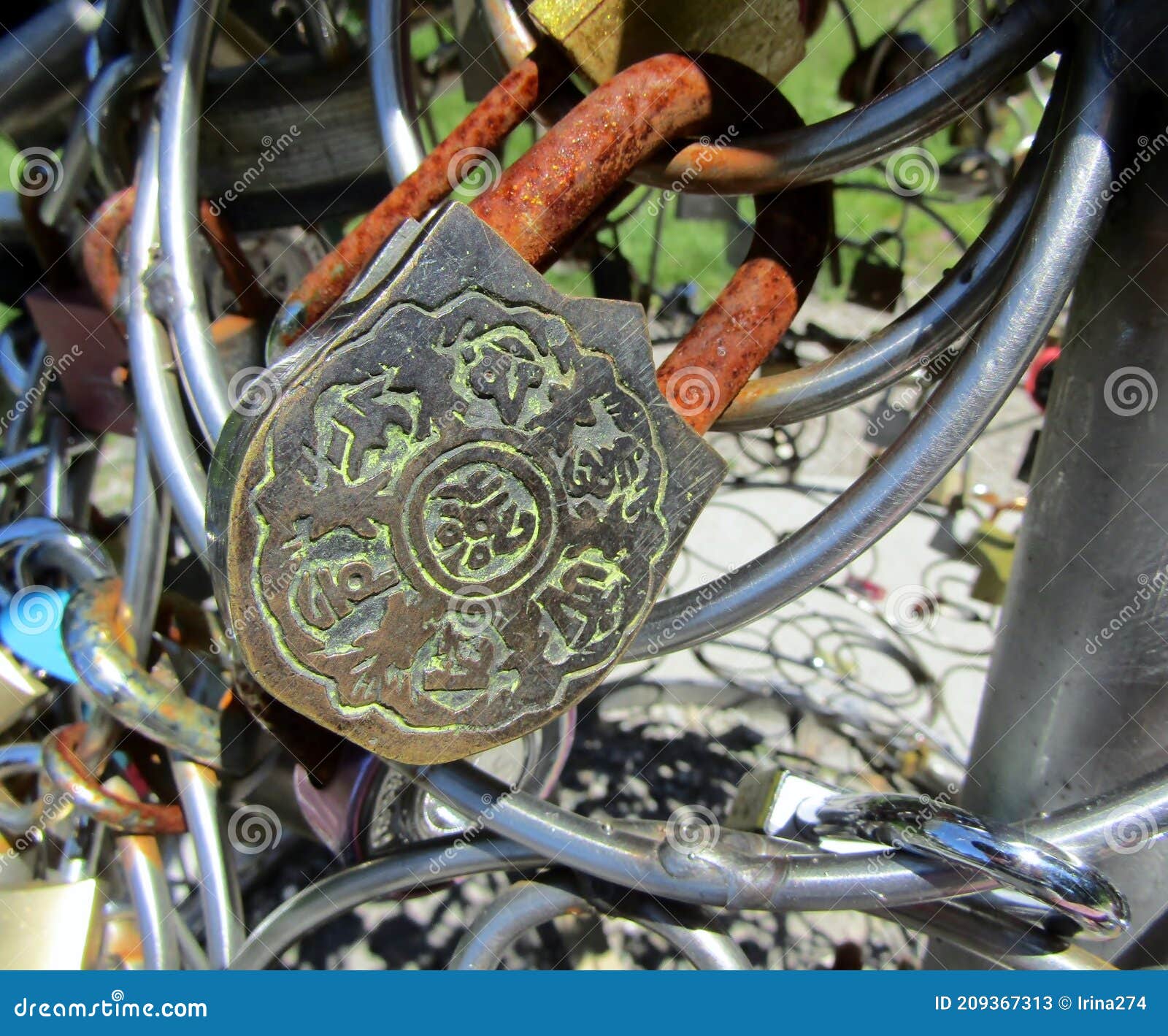 Close Up of Indian Padlock. Stock Image - Image of forever, hindu ...