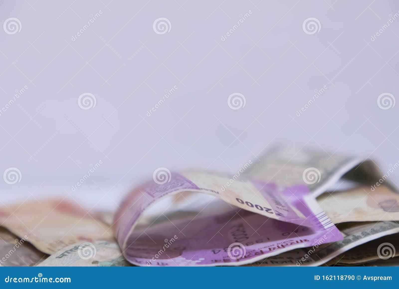 Close Up of Indian 2000 Rupee Notes, Indian Currency Note Folded on ...