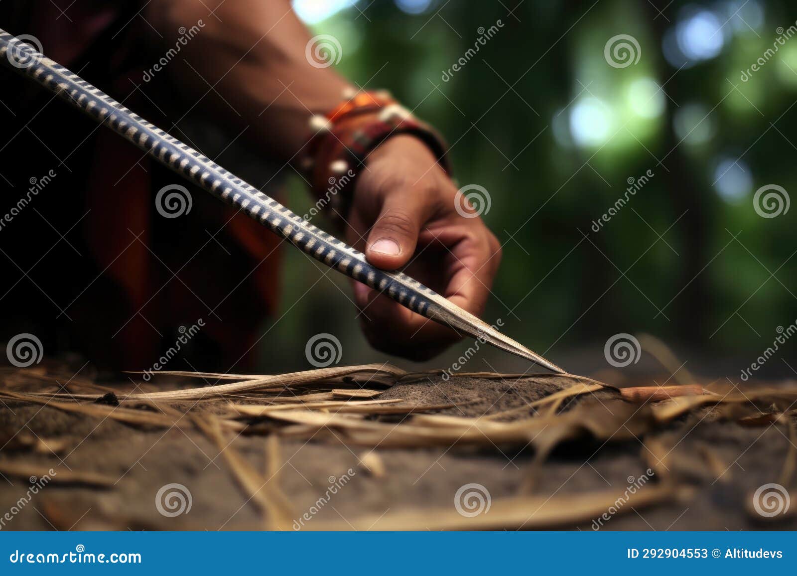 Close-up of Indigenous Bow and Arrow Stock Illustration - Illustration ...