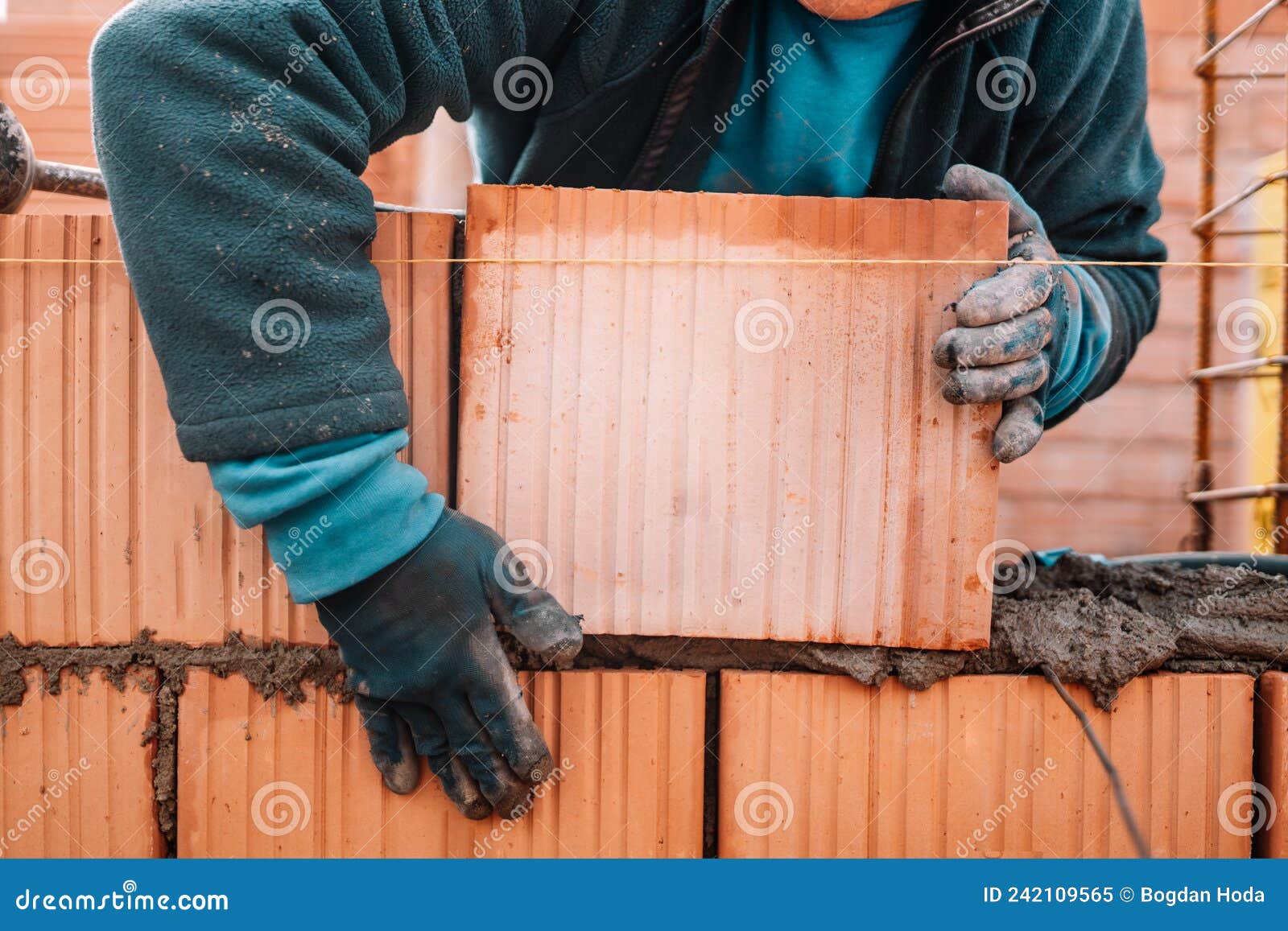 Close Up of Industrial Construction Worker, Bricklayer and Mason ...