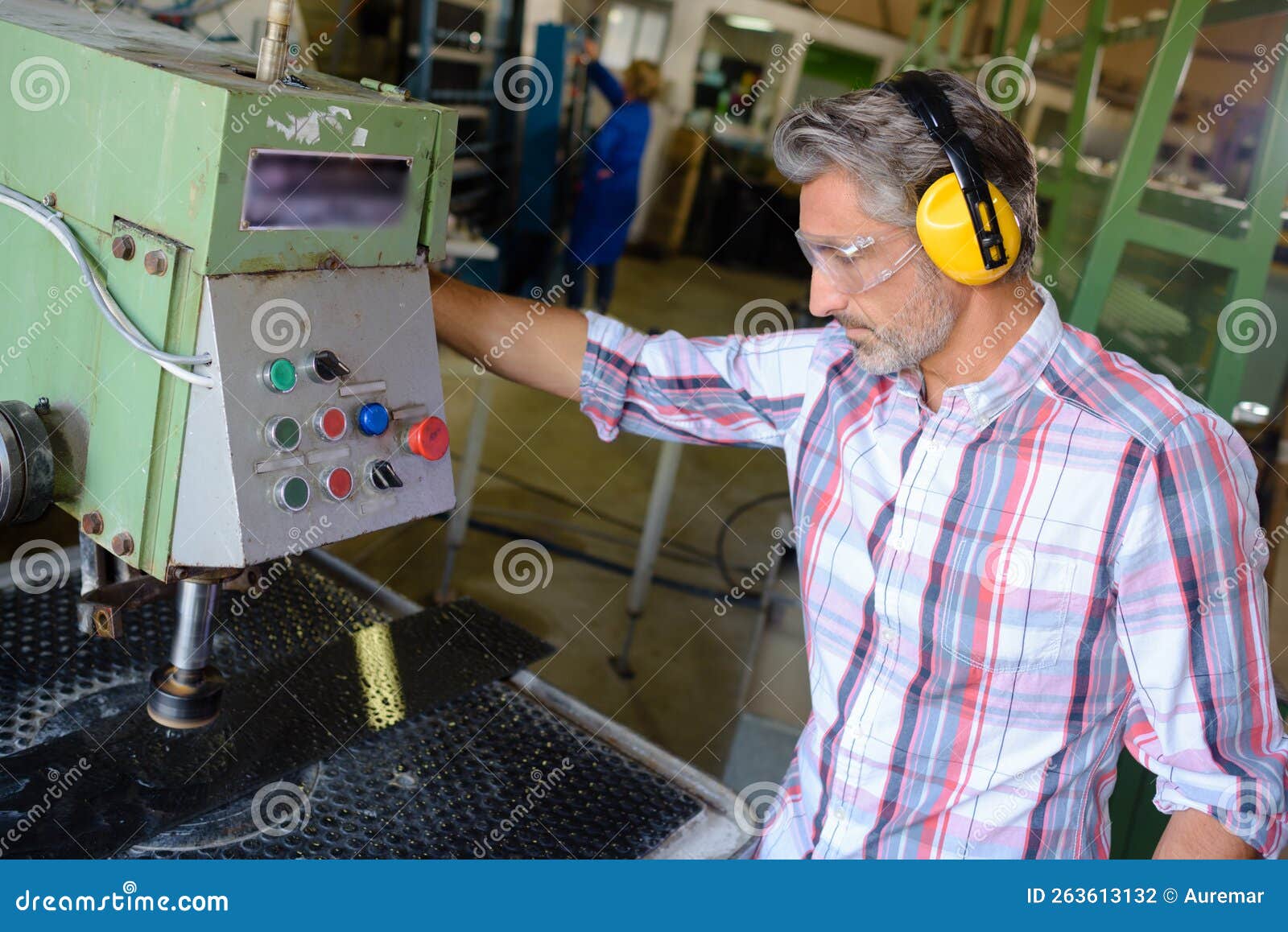 Close Up Industrial Pattern Maker Stock Photo - Image of operate ...