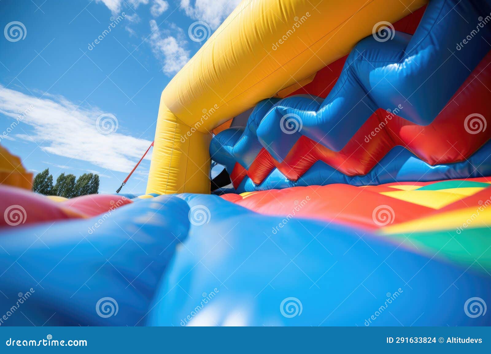 Close-up of the Inflating Process of a Bounce House Stock Photo - Image ...
