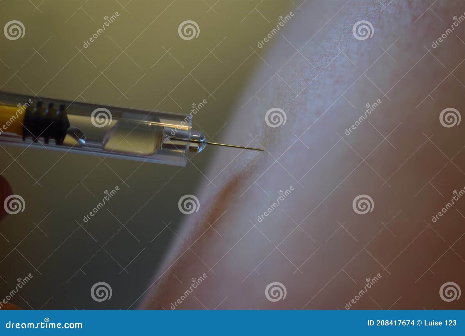 Close Up of an Injection Next To the Skin of an Arm Stock Photo - Image ...