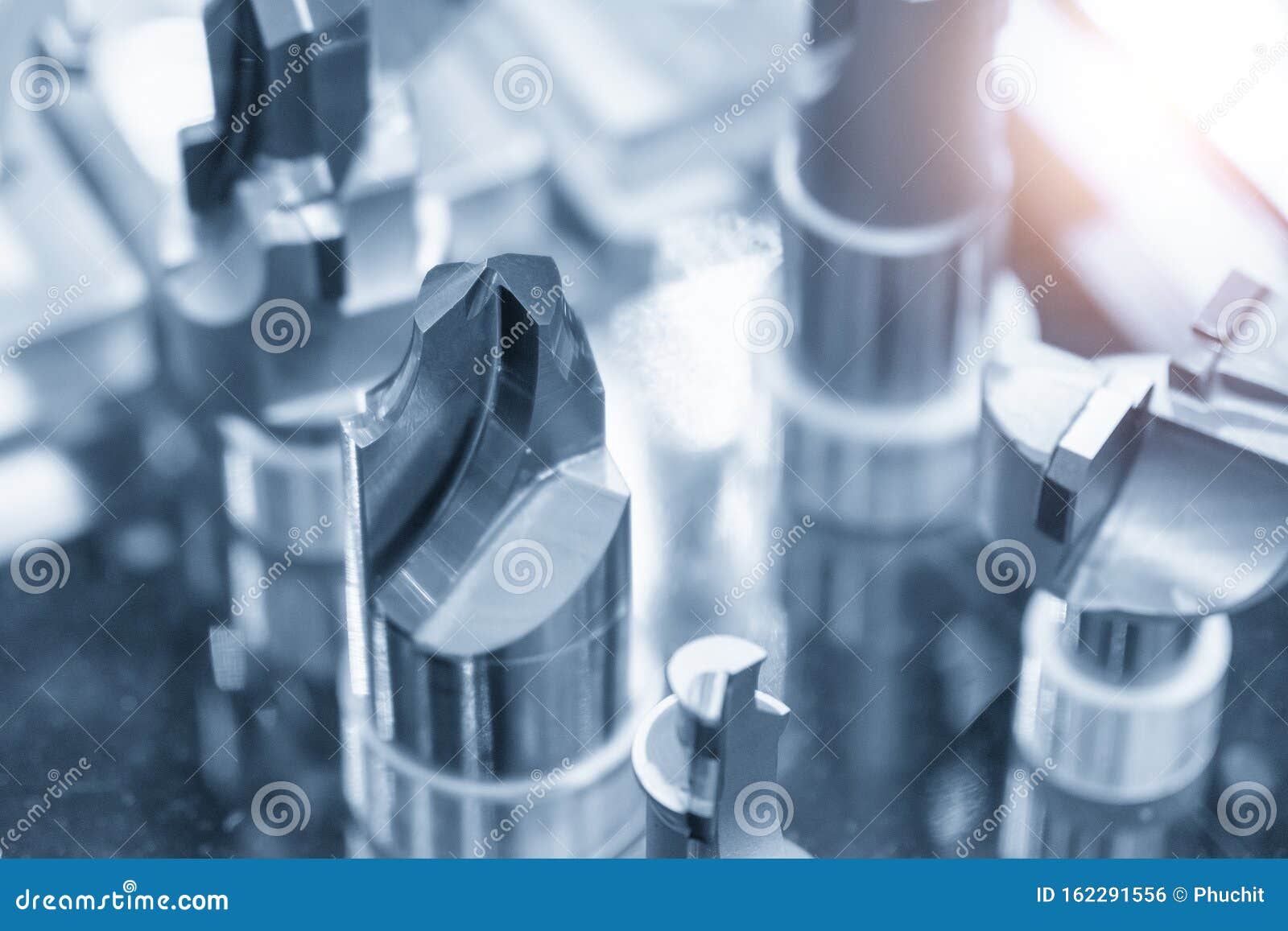 Close Up of Inner Radius Cutter Tool in the Light Blue Scene. Stock ...
