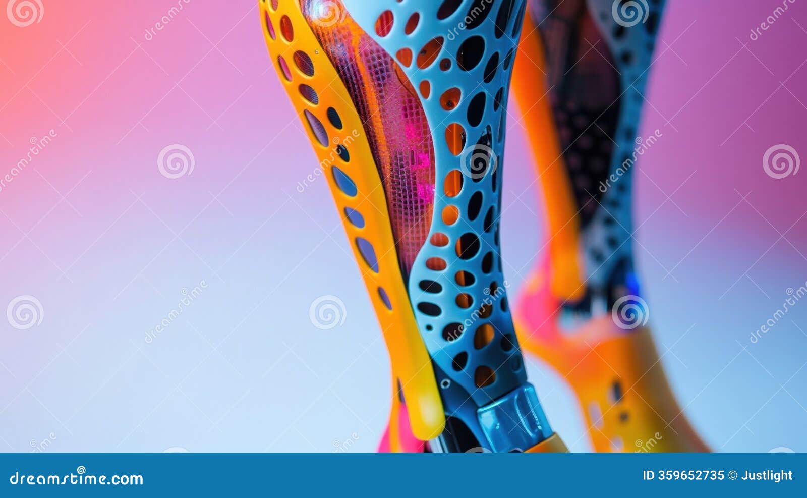 Futuristic Prosthetic Legs with Vibrant Design Stock Illustration ...
