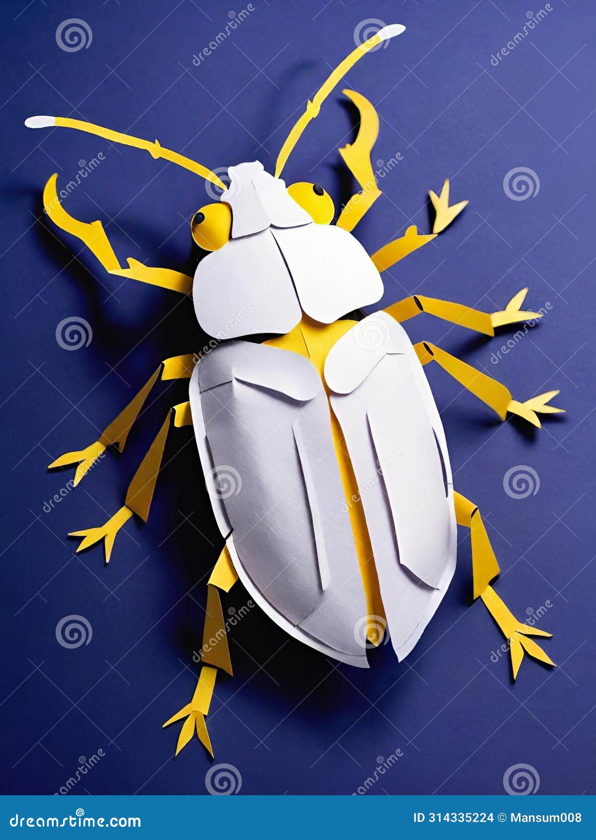 Close Up of Insect Made from Paper Stock Illustration - Illustration of ...