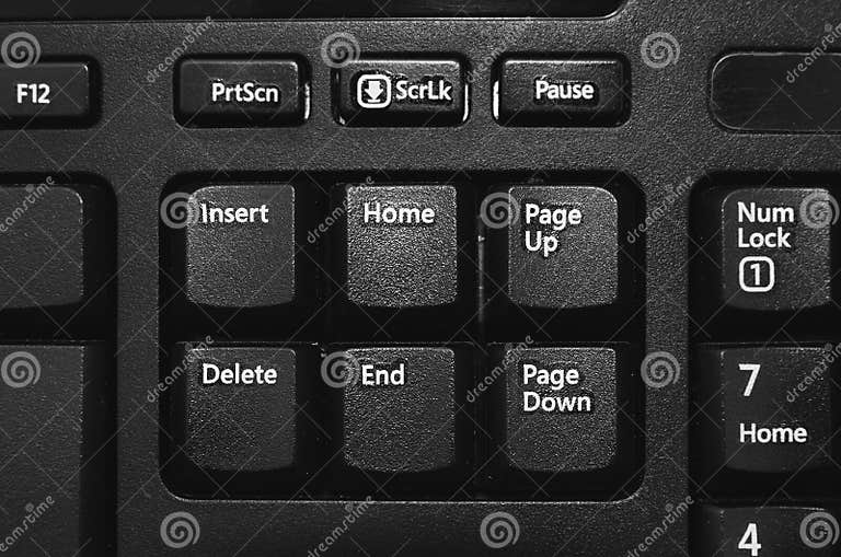 Close Up on the Insert, Home, Page Up, Delete, End, Page Down Bu Stock ...