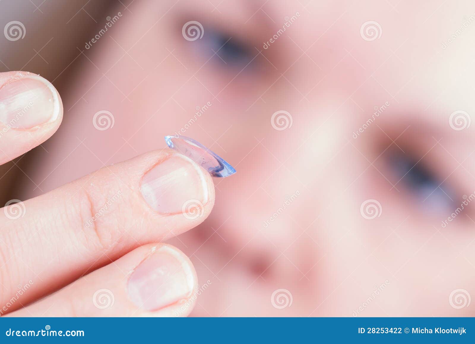 Close Up of Inserting a Contact Lens Stock Photo - Image of dressed ...