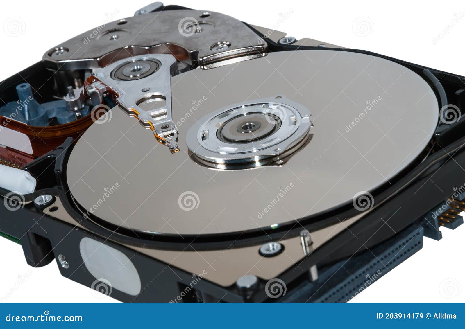Close Up Inside of Computer Hard Disk Drive Stock Image - Image of ...