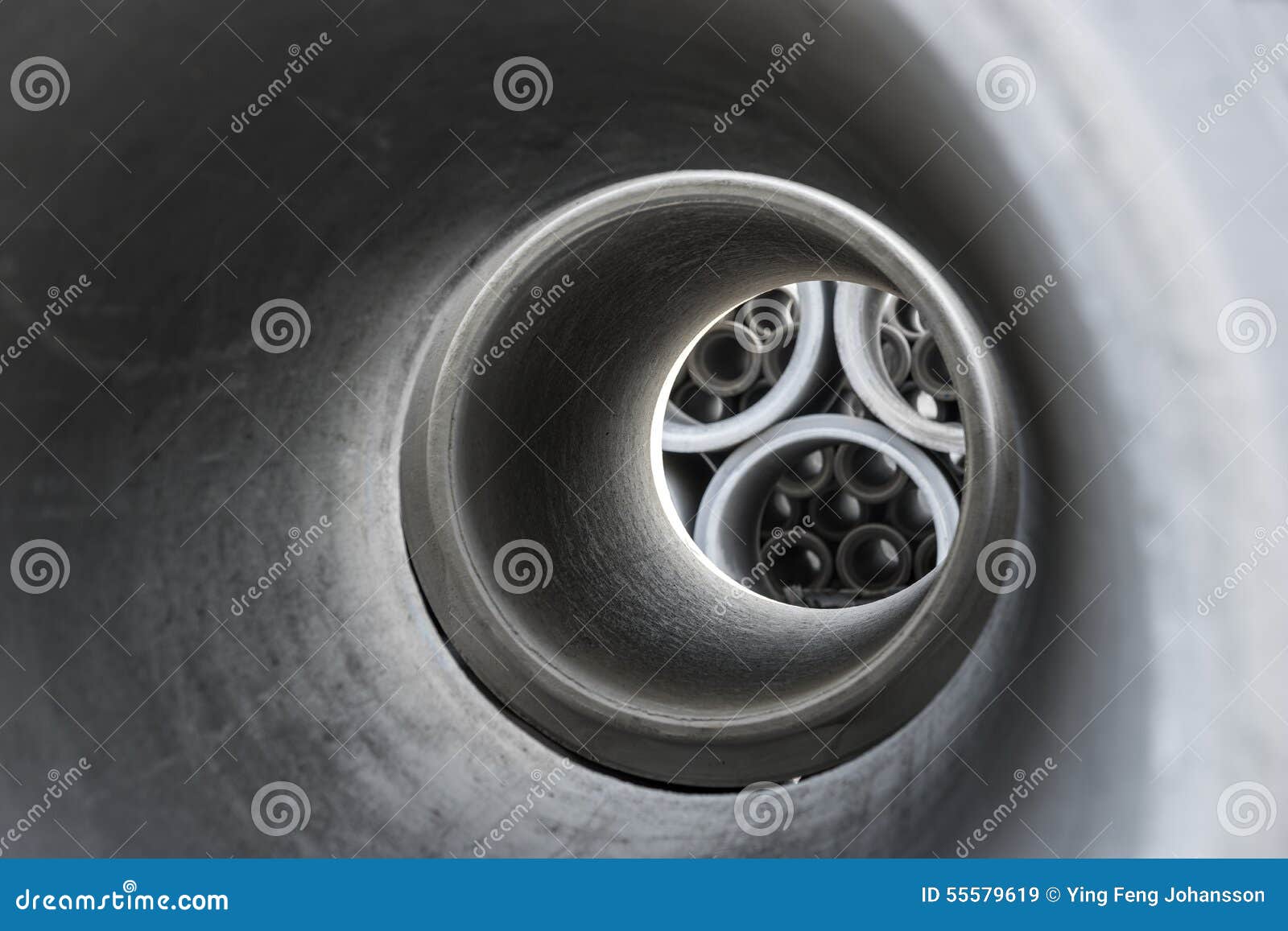 Close Up of Inside of Concrete Pipe Stock Image - Image of grey ...