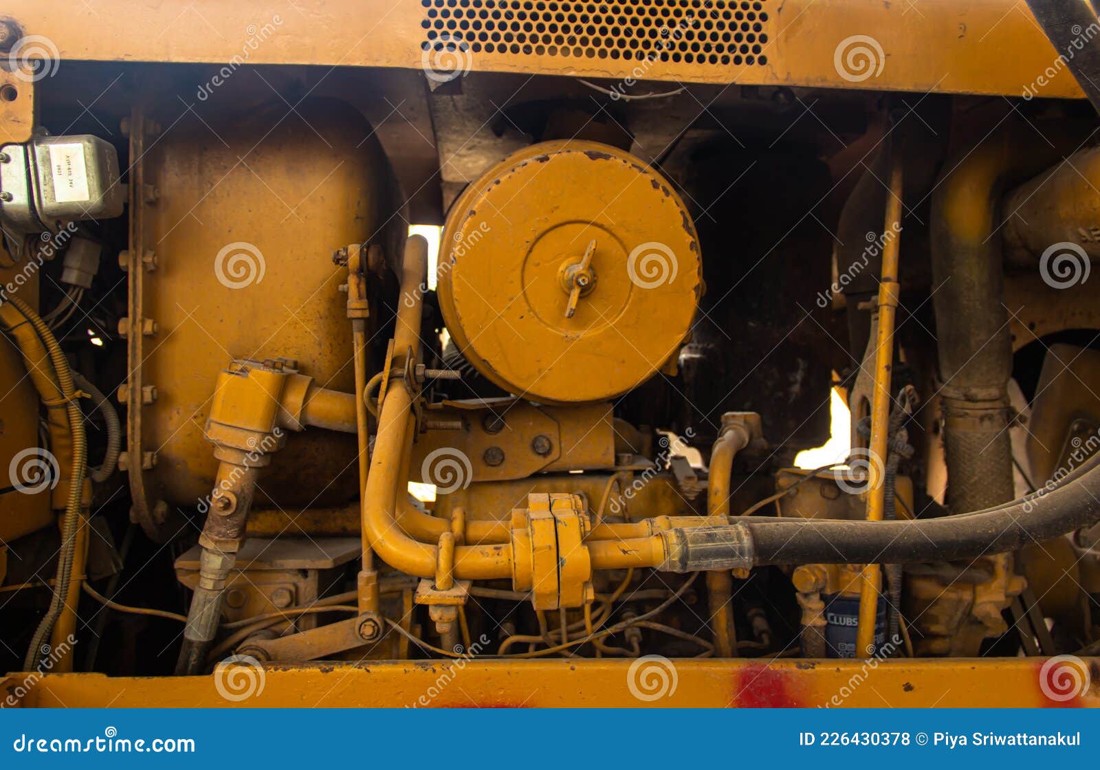 Close-up of the Inside of the Engine Old Excavator Stock Photo - Image ...