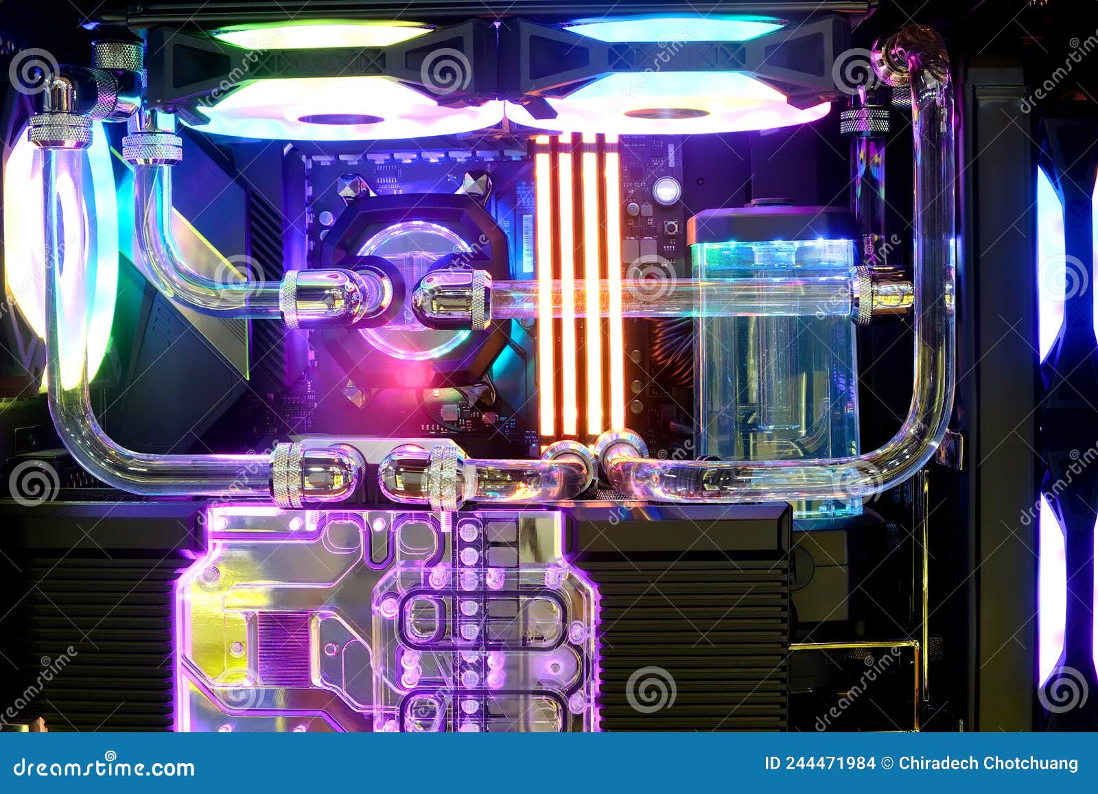 Close-up and Inside on Hi-performance Custom Computer Desktop Gaming ...