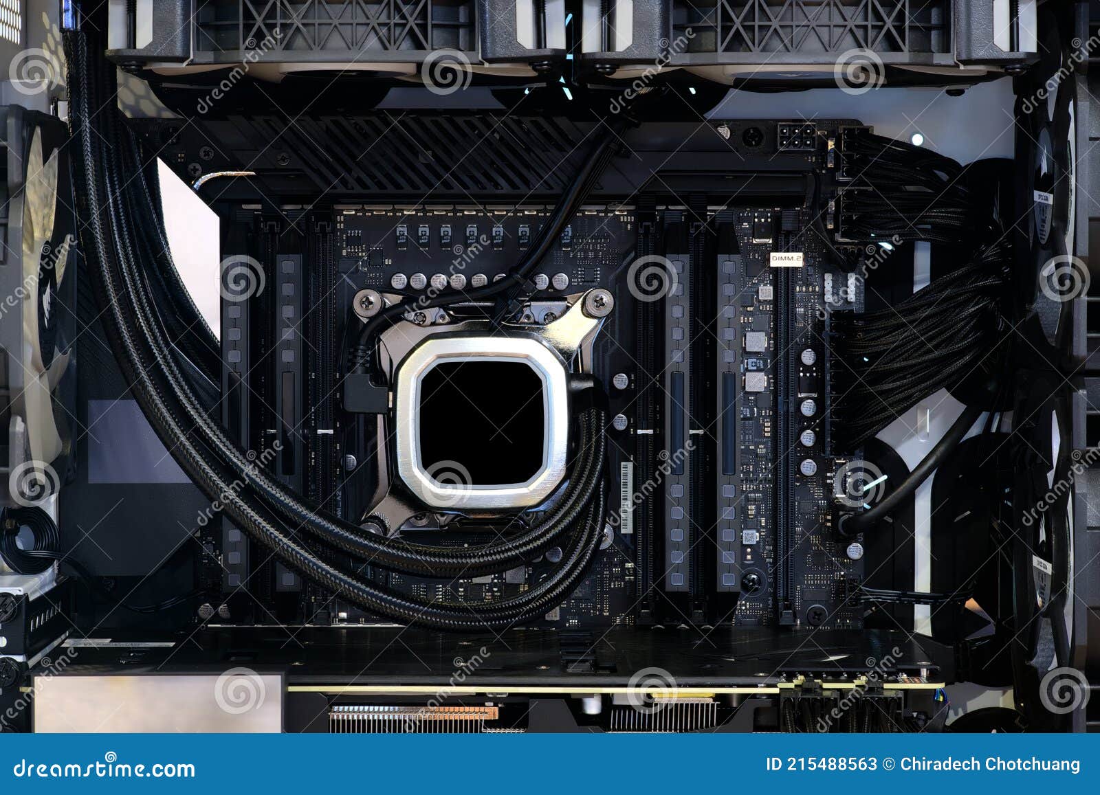 Inside High Performance Desktop PC and Cooling System on CPU Socket ...