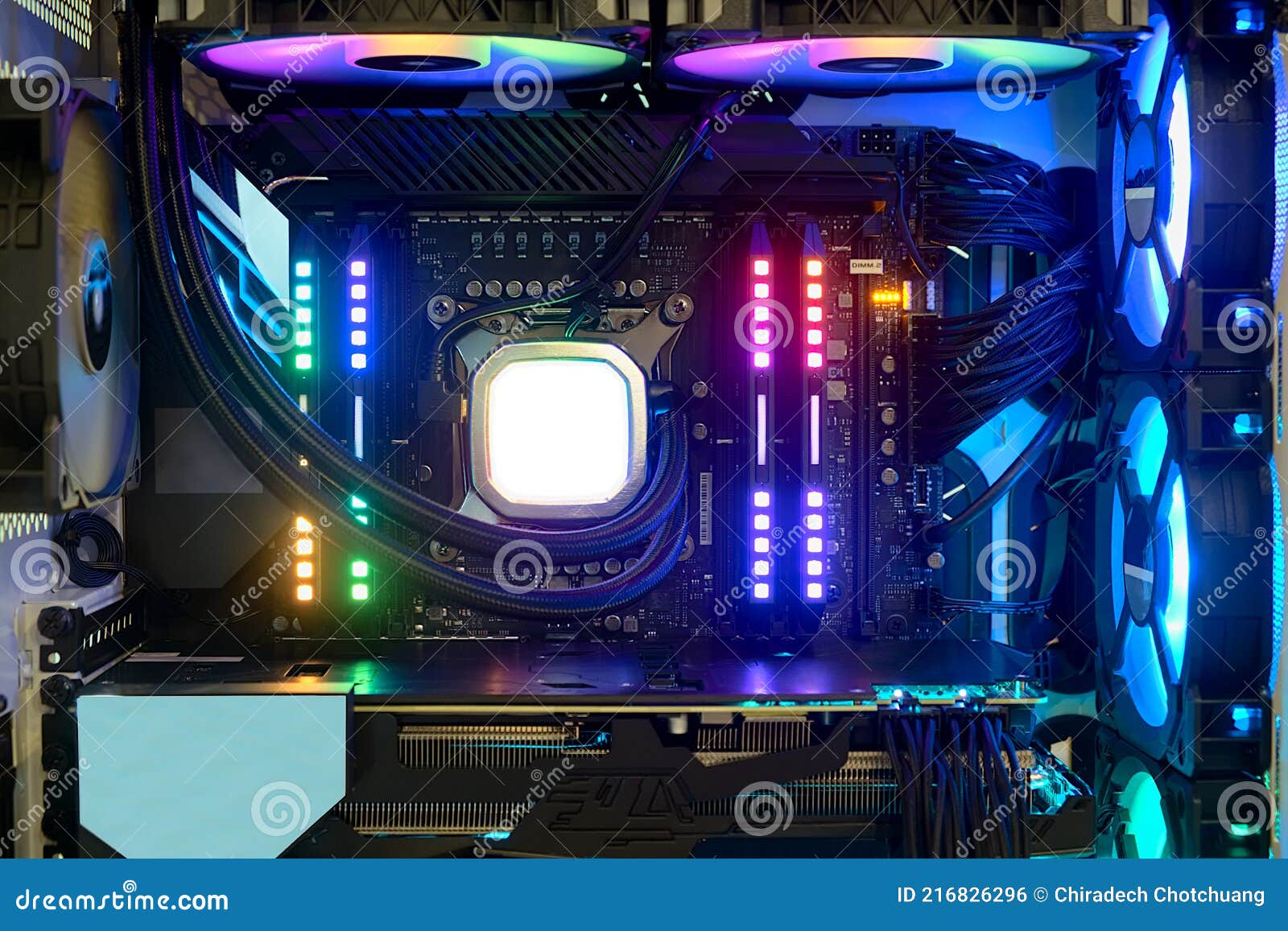 Inside High Performance Desktop PC and Cooling System on CPU Socket ...