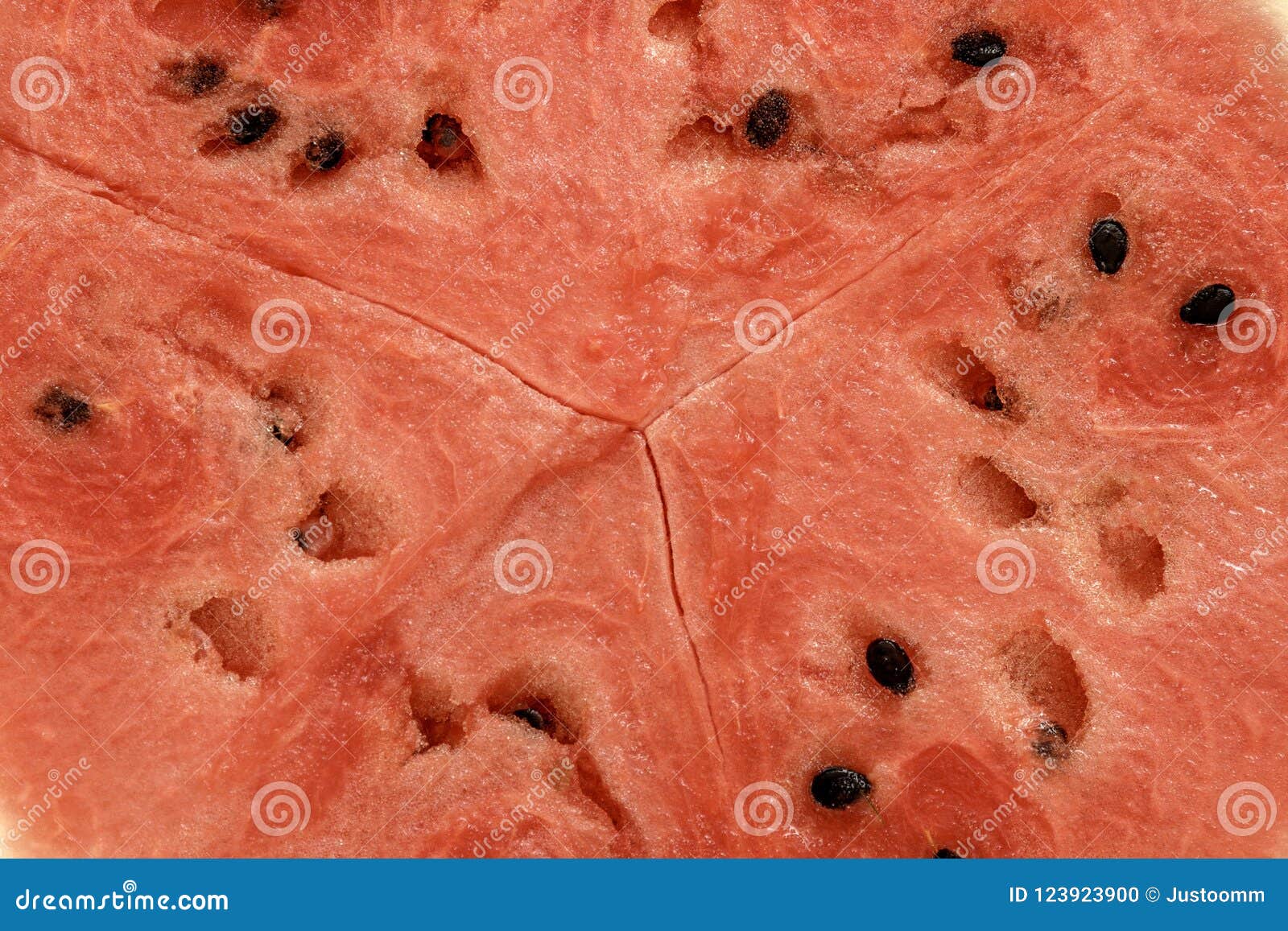 Close Up Inside of Watermelon, Red Surface with Black Seeds Have Copy ...