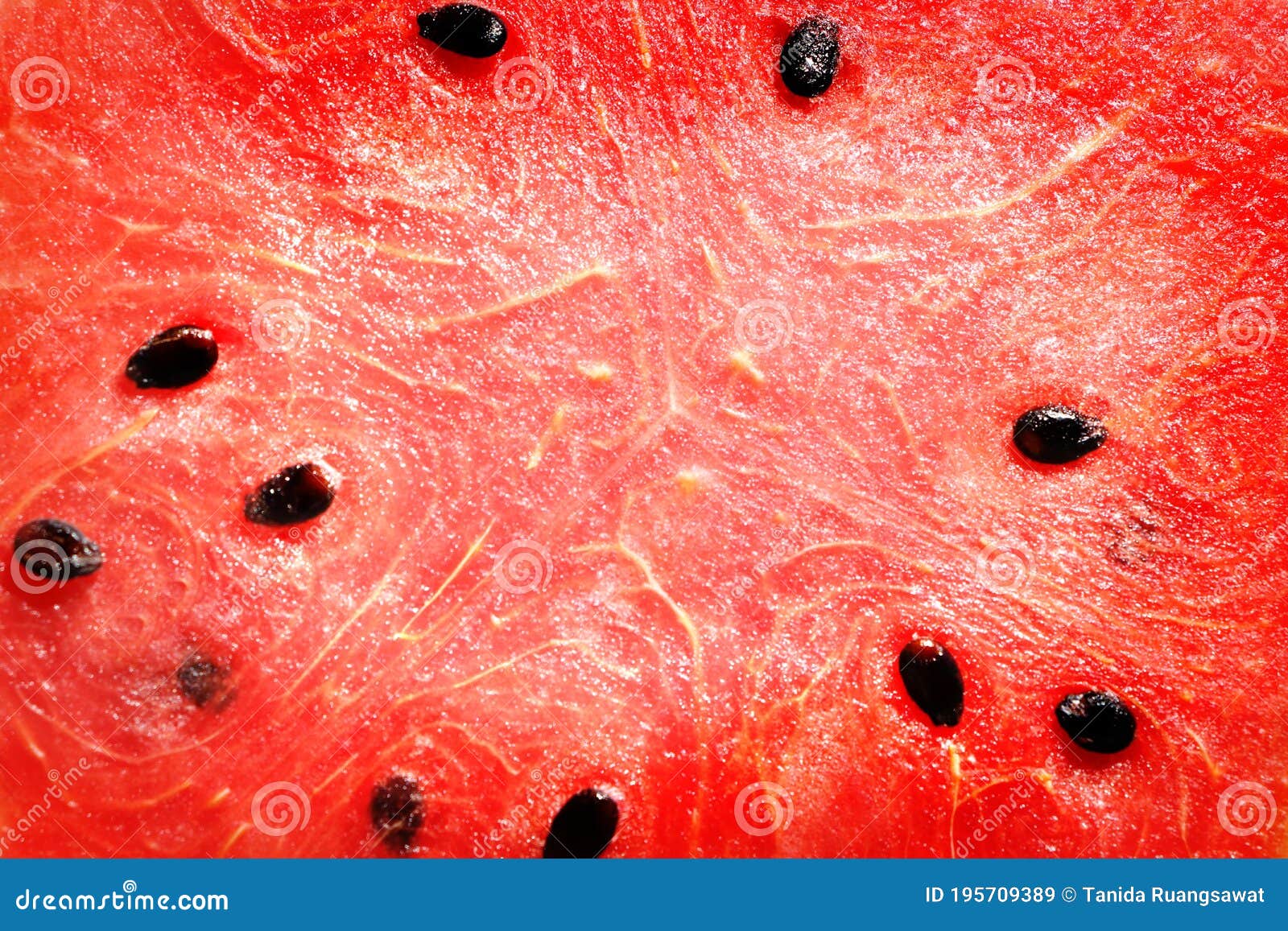 Close Up Inside of Watermelon, Red Surface with Black Seeds Have Copy ...
