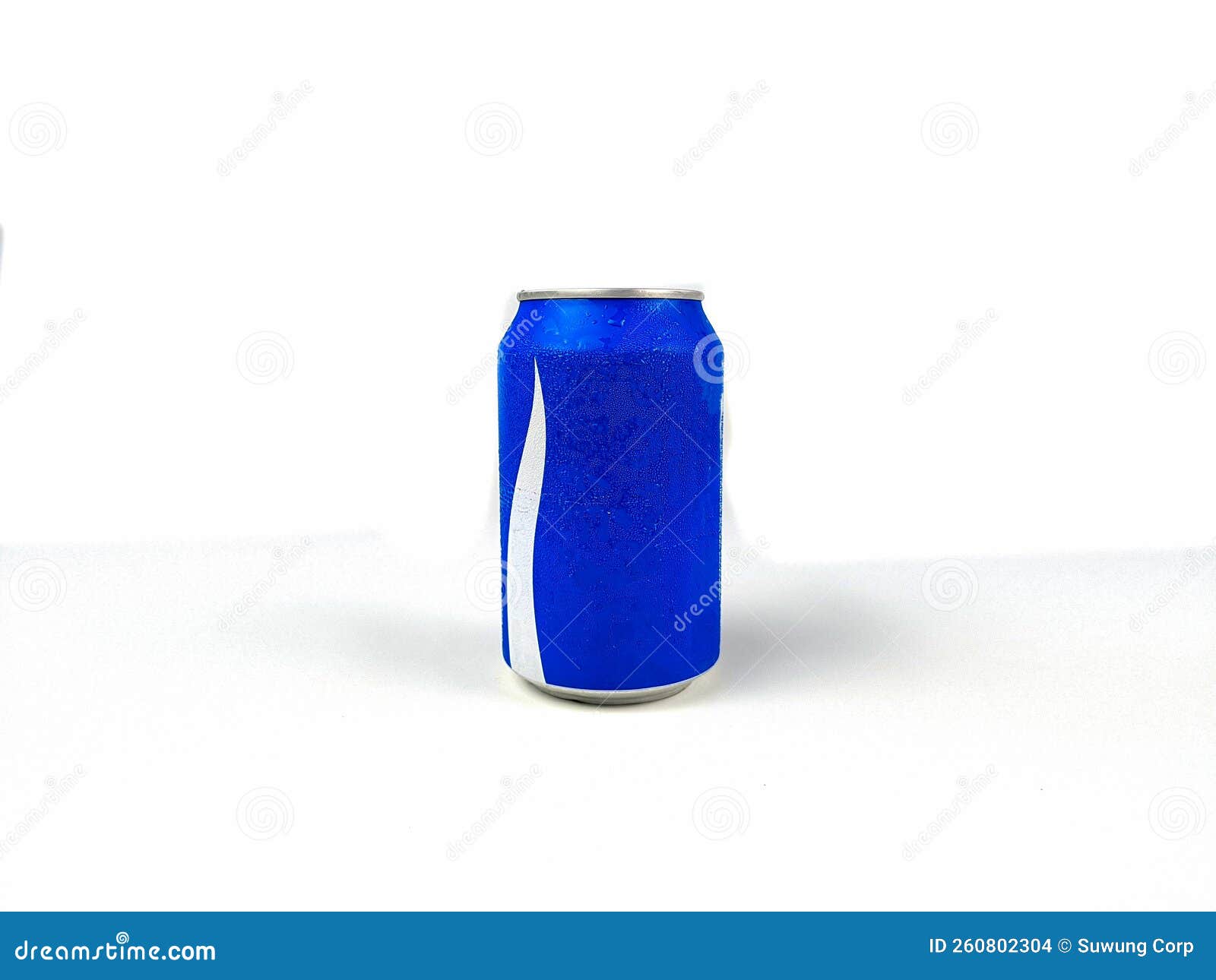 Close Up of Insulated Blue Cold Drink Cans in White Background Stock ...