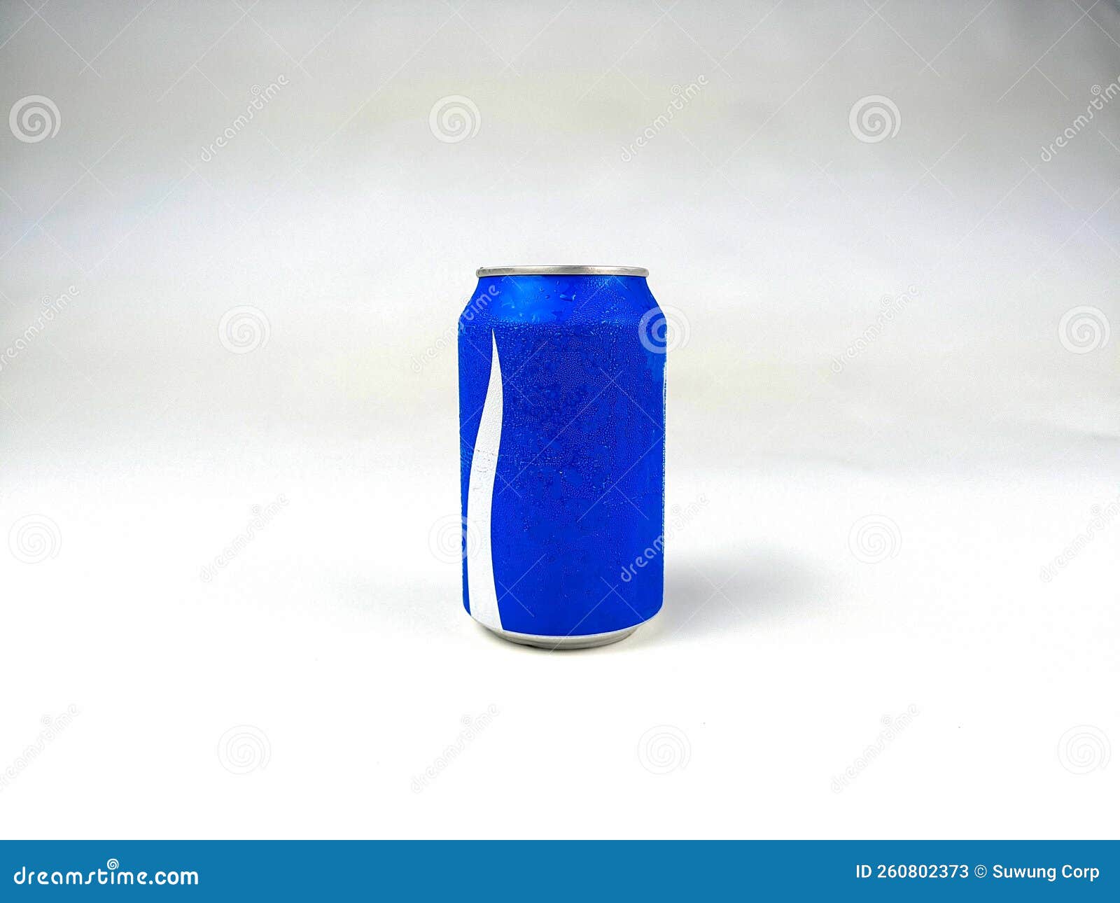 Close Up of Insulated Blue Cold Drink Cans in White Background Stock ...