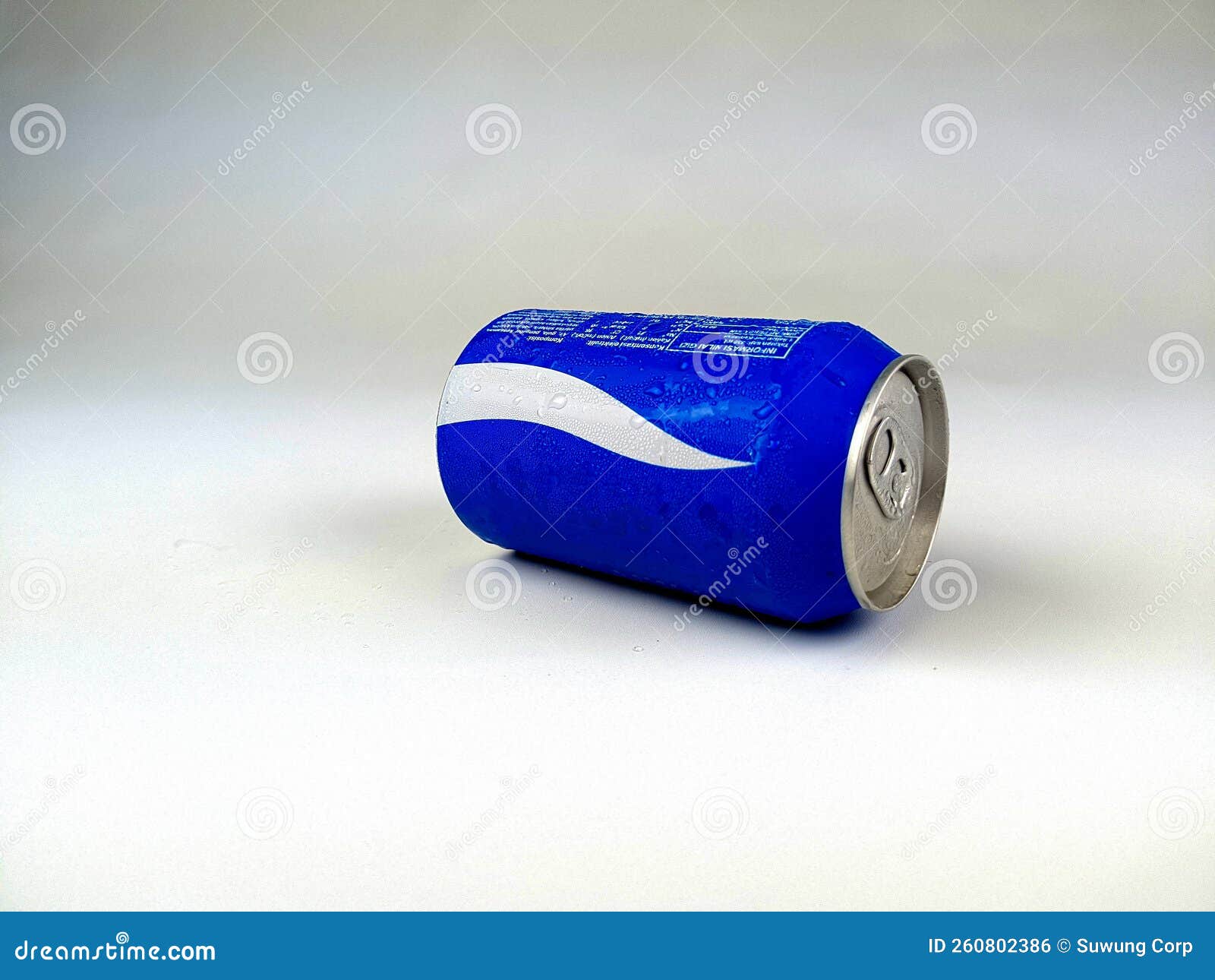 Close Up of Insulated Blue Cold Drink Cans in White Background Stock ...