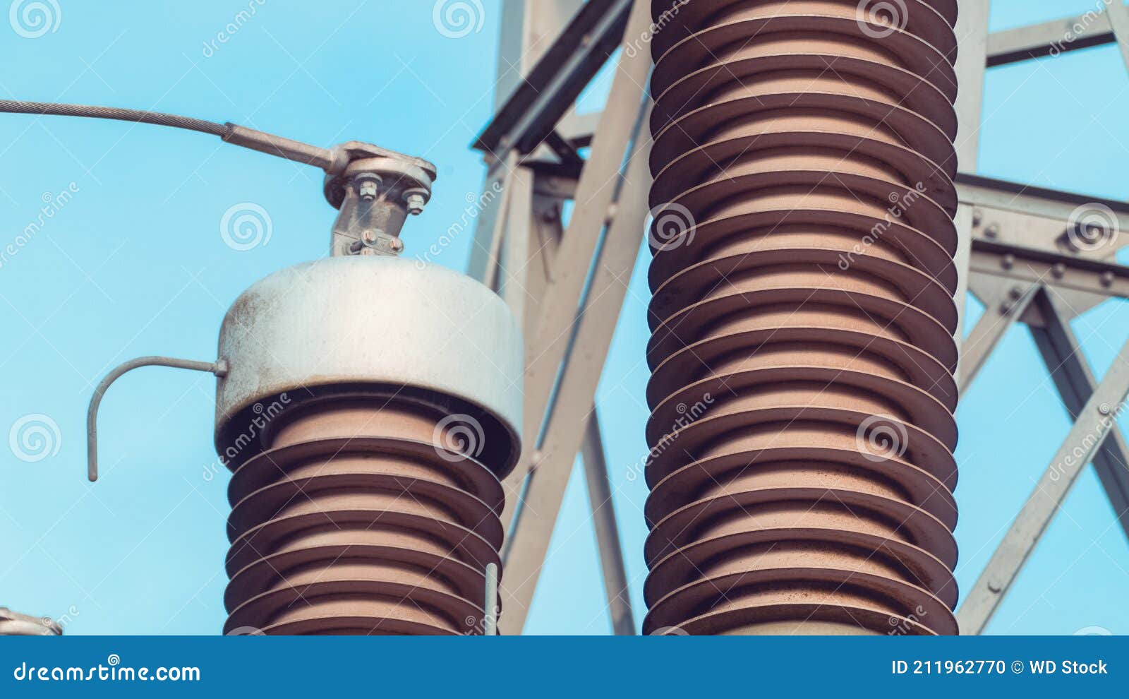 Close Up of Insulators on a High Voltage Tower Stock Photo - Image of ...